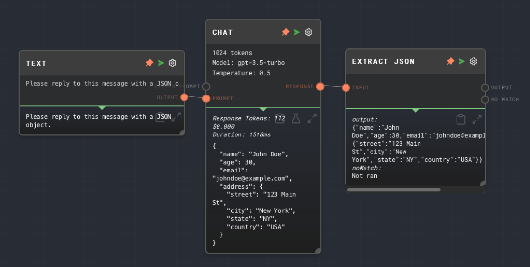 Extract JSON Node Rivet