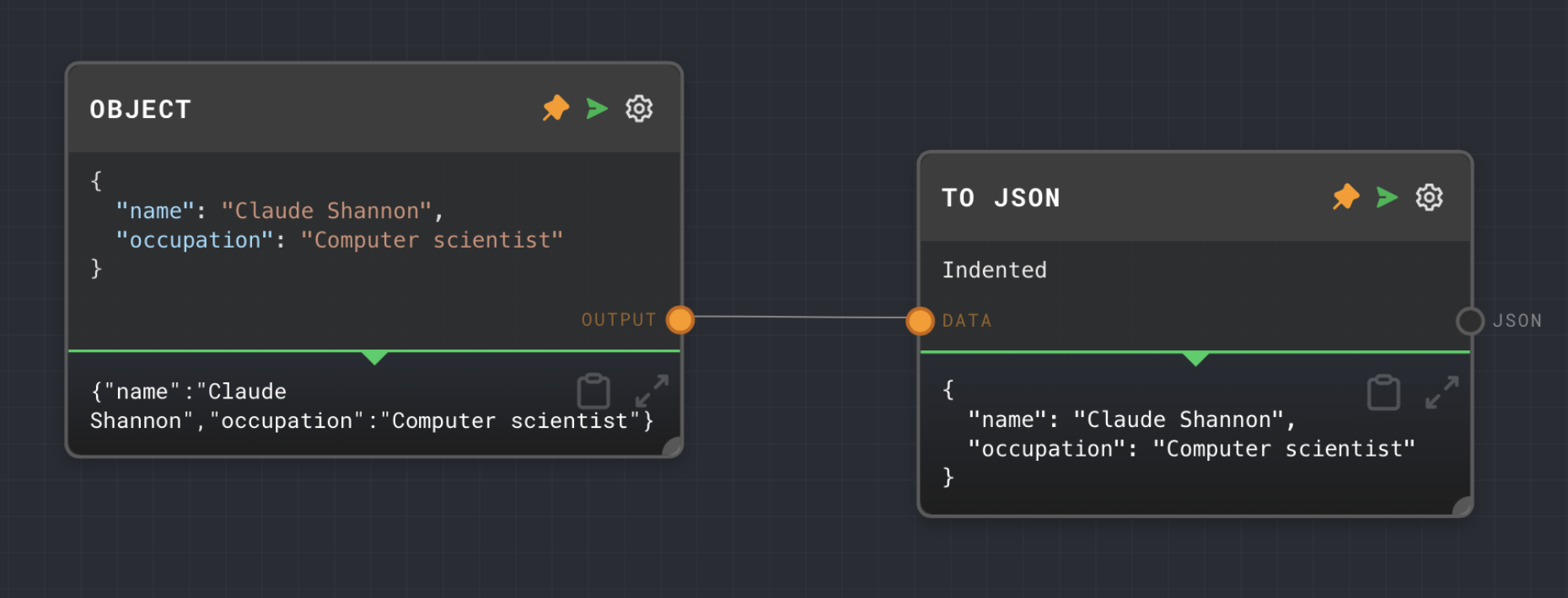 To JSON Node Rivet
